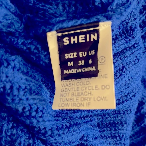 SHEIN | Sweaters | Shein Royal Blue Drop Shoulder Turtleneck Sweater ...